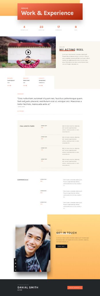 Get a FREE Actor CV Layout Pack for Divi