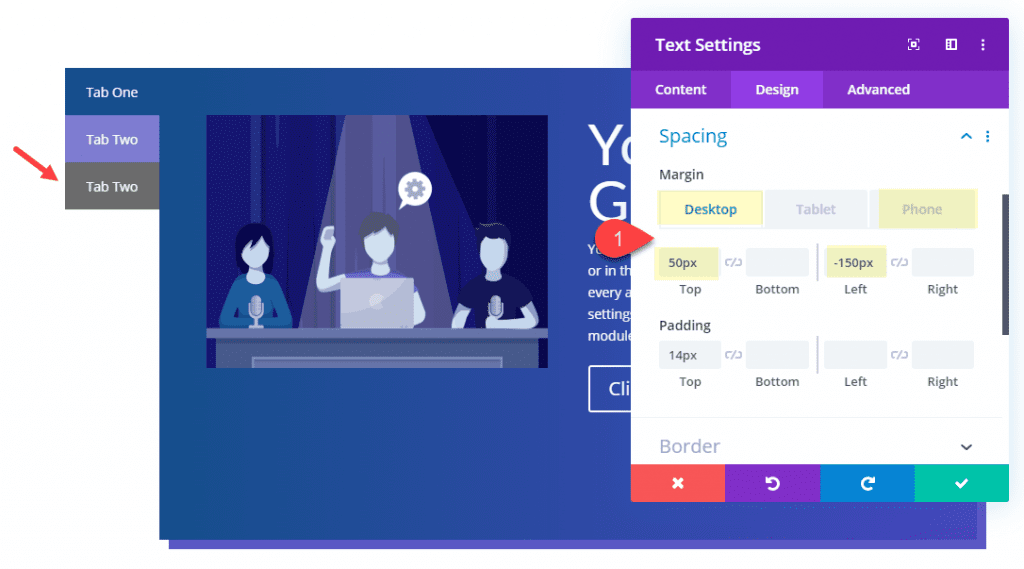 How to Convert Divi Rows into Horizontal and Vertical Hover Tabs