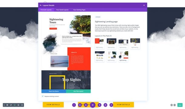 Get a FREE Sightseeing Layout Pack for Divi