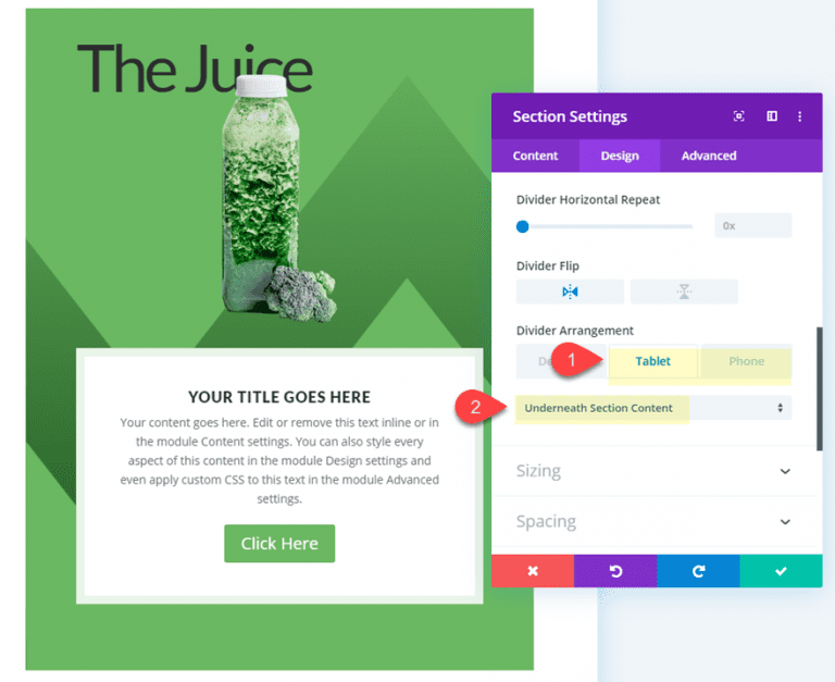 How to Use Section Divider Height Hover Effects to Reveal Content in Divi