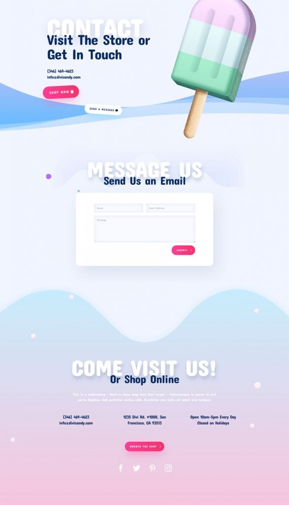 Get a FREE Candy Shop Layout Pack for Divi