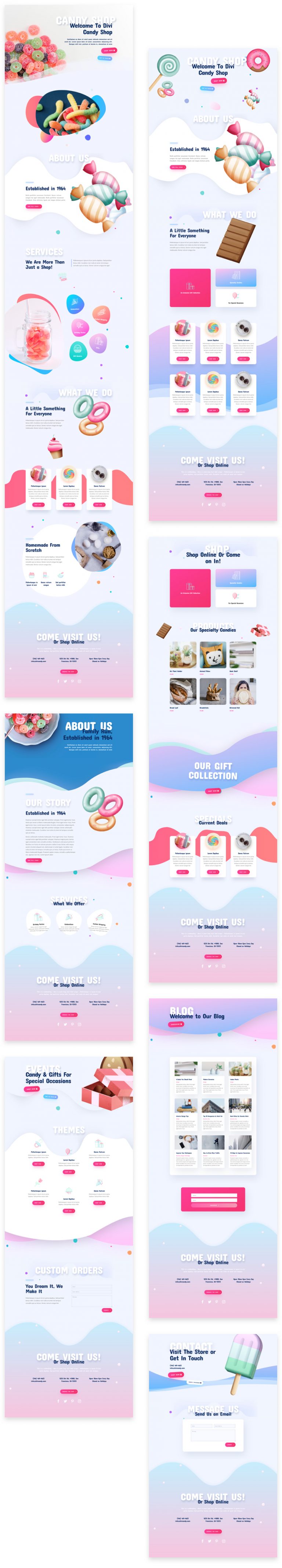 Get a FREE Candy Shop Layout Pack for Divi