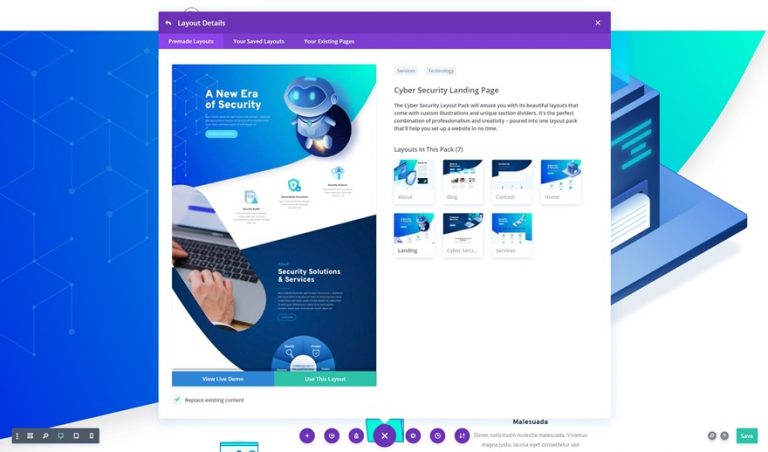 Get a FREE Cyber Security Layout Pack for Divi