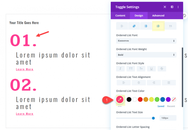 How to Use Divi's Text and List Style Options for Unique Toggle and ...