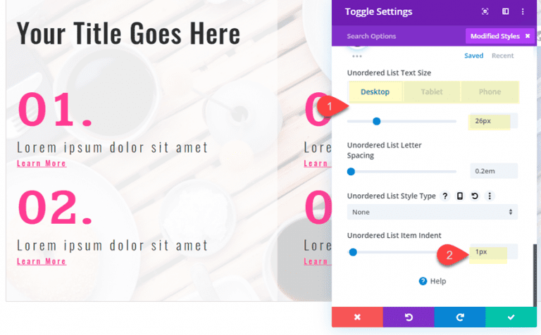 How to Use Divi's Text and List Style Options for Unique Toggle and ...