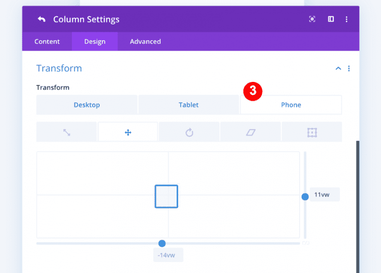 How To Create Overlapping Columns With Divis Column And Transform Options