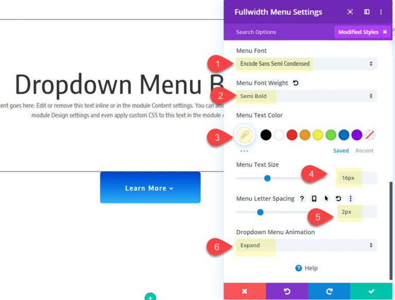 How to Create a Dropdown Menu Button Using Divi's Fullwidth Menu Module