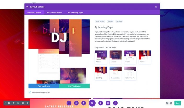 Get a FREE DJ Layout Pack for Divi