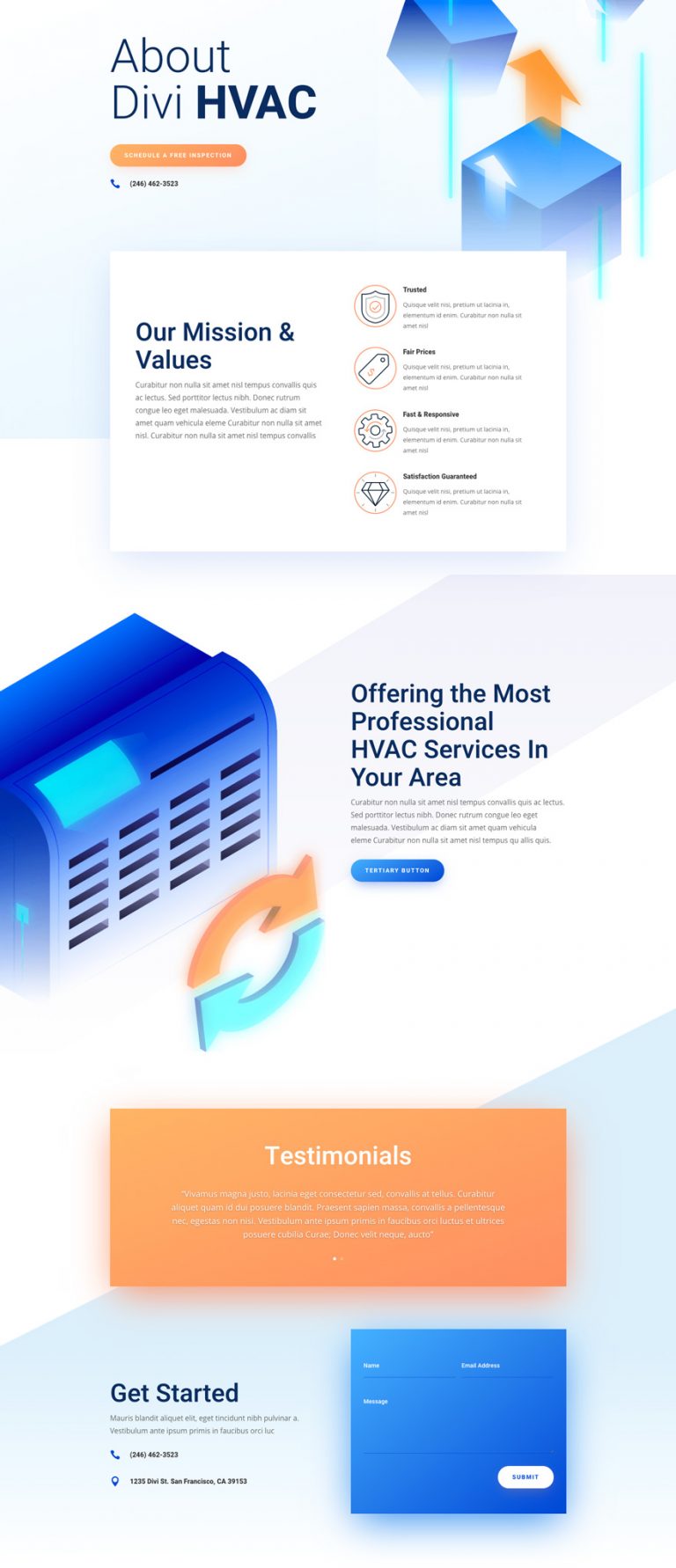 Get a Free HVAC Layout Pack for Divi