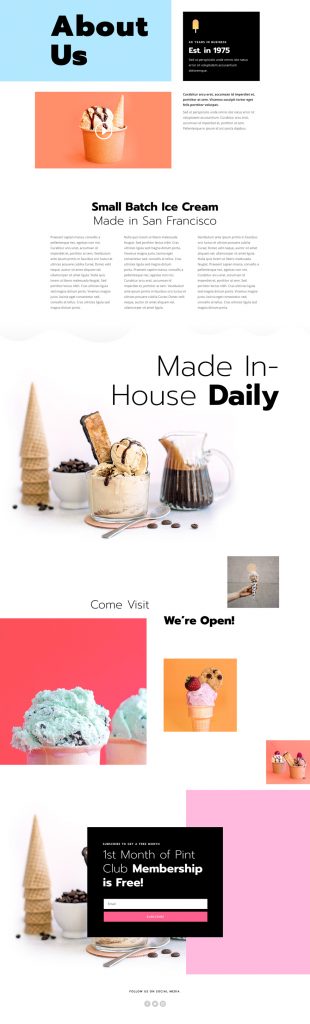 Get a FREE Ice Cream Shop Layout Pack for Divi