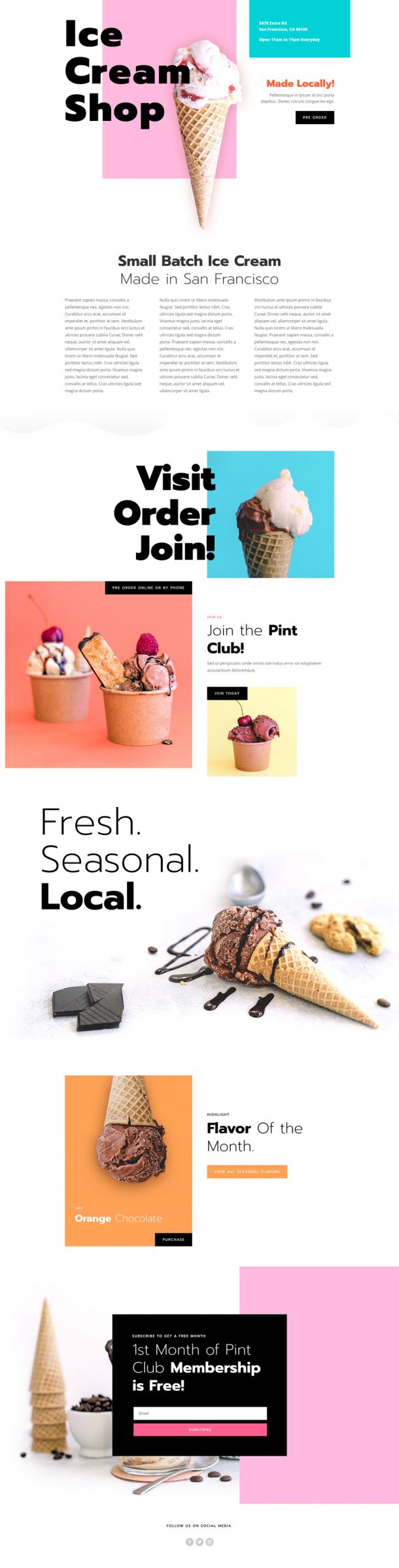 Get a FREE Ice Cream Shop Layout Pack for Divi