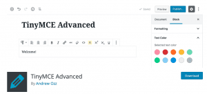 TinyMCE Advanced: Plugin Overview