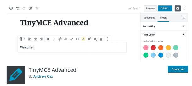 TinyMCE Advanced: Plugin Overview