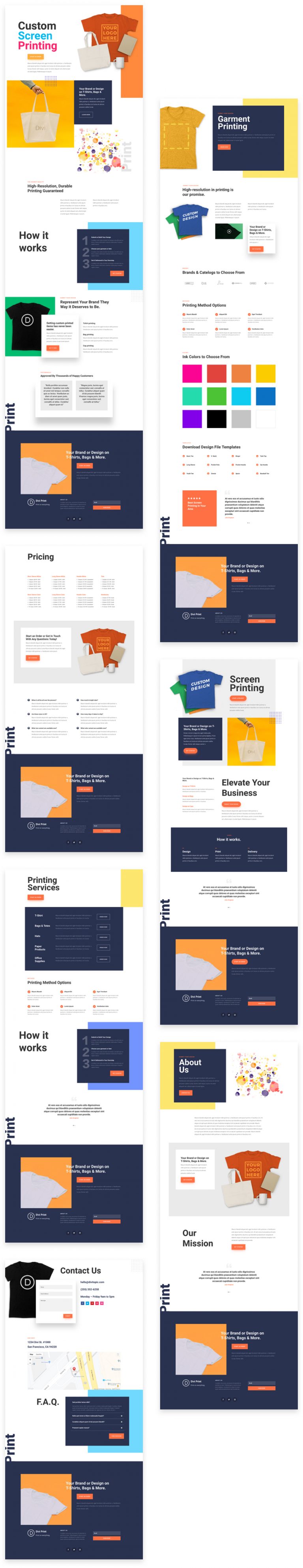Get a FREE Screen Printing Layout Pack for Divi