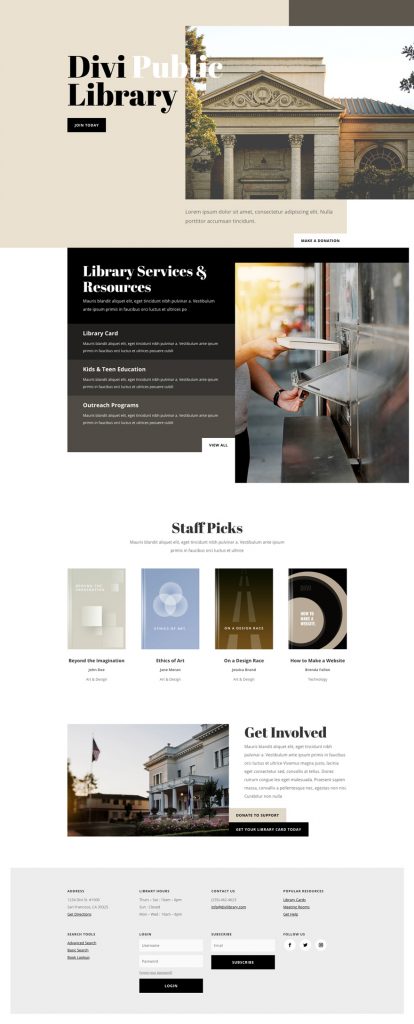 Get a FREE Library Layout Pack for Divi
