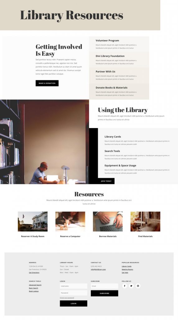 Get a FREE Library Layout Pack for Divi
