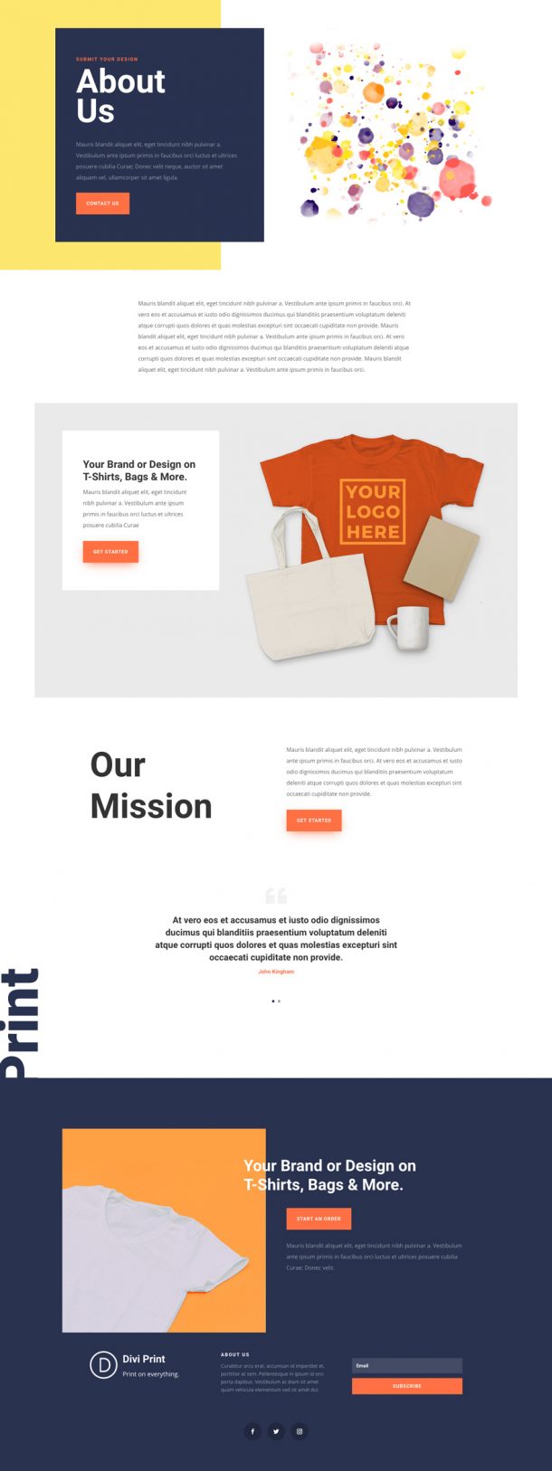 Get a FREE Screen Printing Layout Pack for Divi