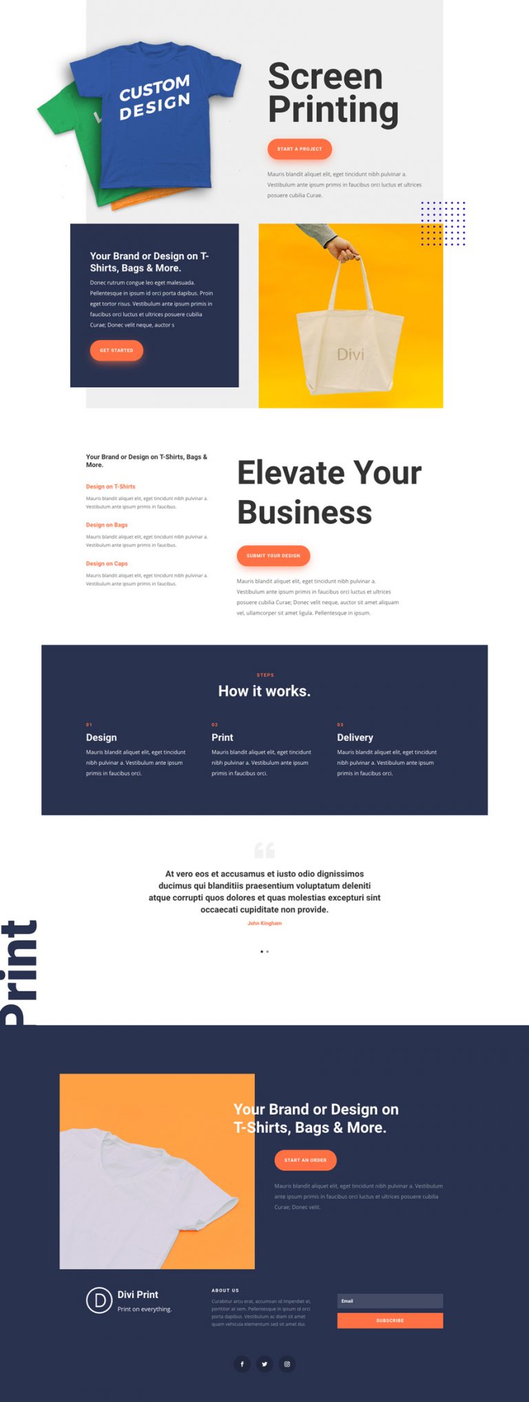 Get a FREE Screen Printing Layout Pack for Divi