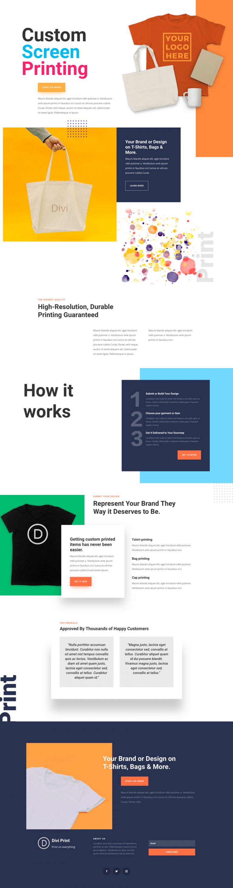 Get a FREE Screen Printing Layout Pack for Divi