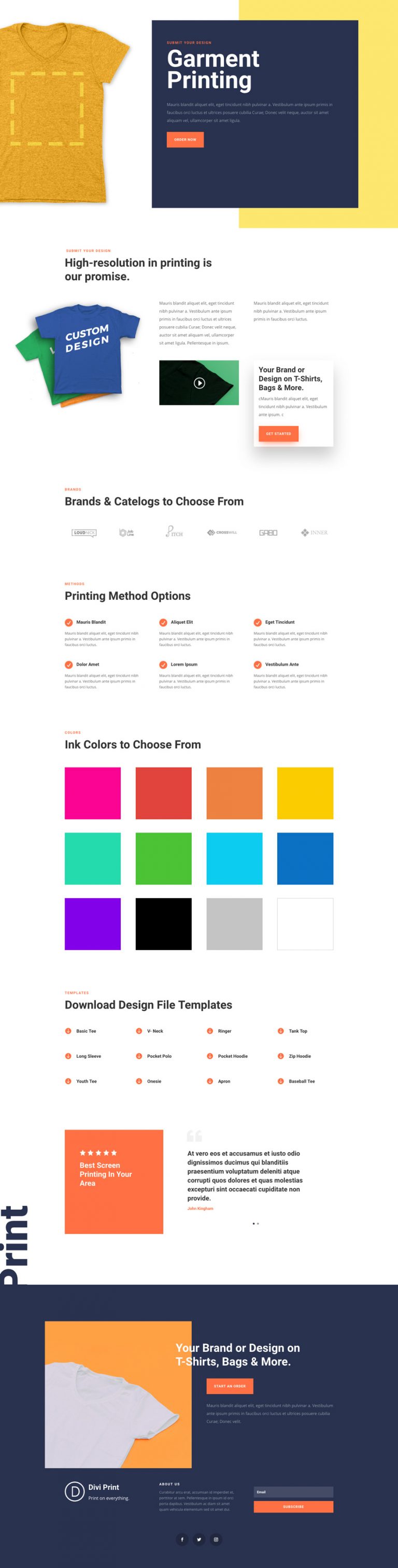 Get a FREE Screen Printing Layout Pack for Divi