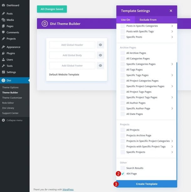 How to Create a 404 Page Template with Divi's Theme Builder