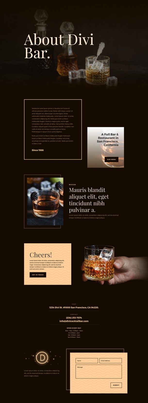 Get a FREE Bar Layout Pack for Divi