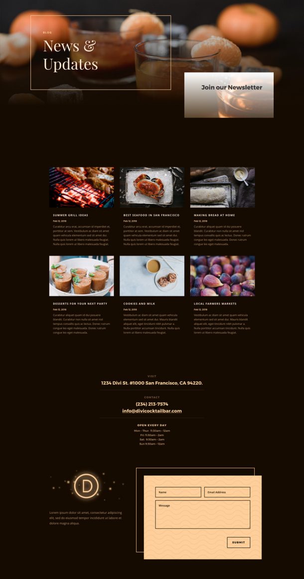 Get a FREE Bar Layout Pack for Divi