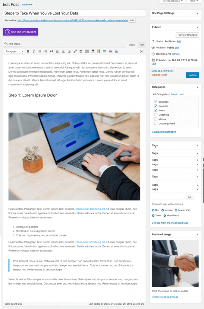 How to Use the Post Content Module in the Divi Theme Builder