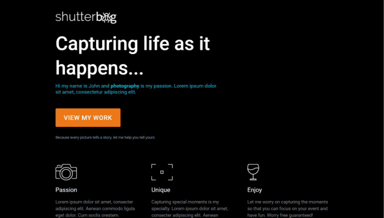 Divi Layouts for Photography Websites