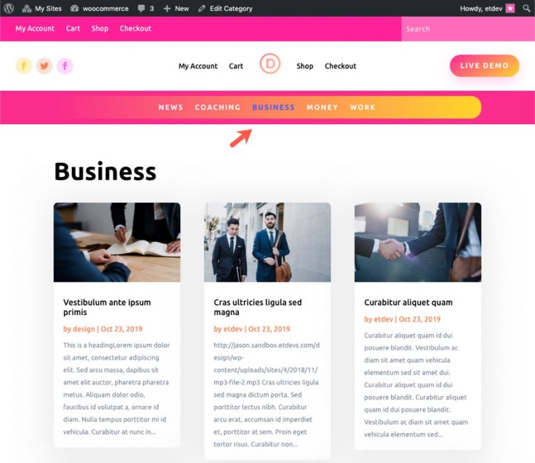How to Add a Sticky Category Menu to Your Blog Templates in Divi ...