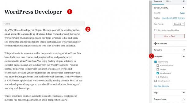 How to Create a Dynamic Job Opening Post Template with Divi's Theme ...