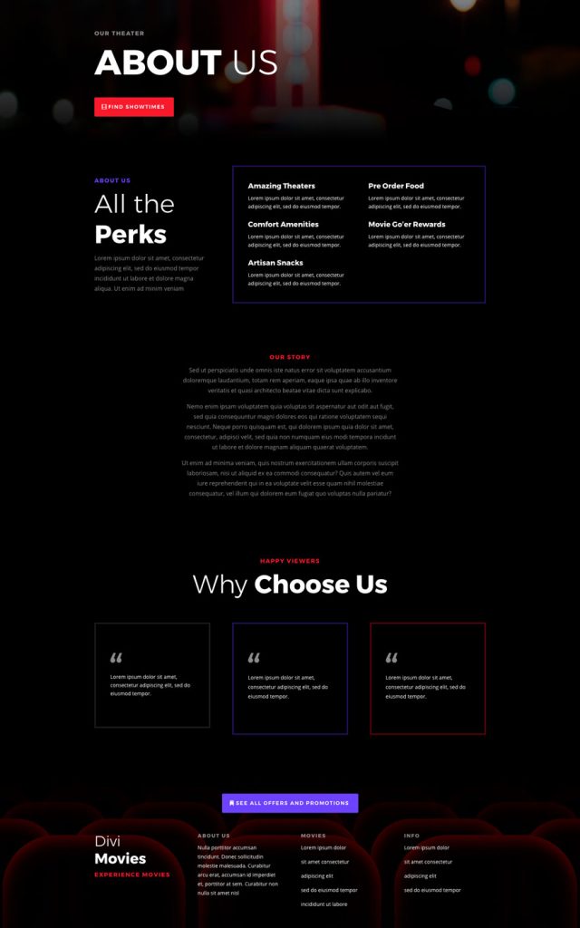Get a FREE Movie Theatre Layout Pack for Divi