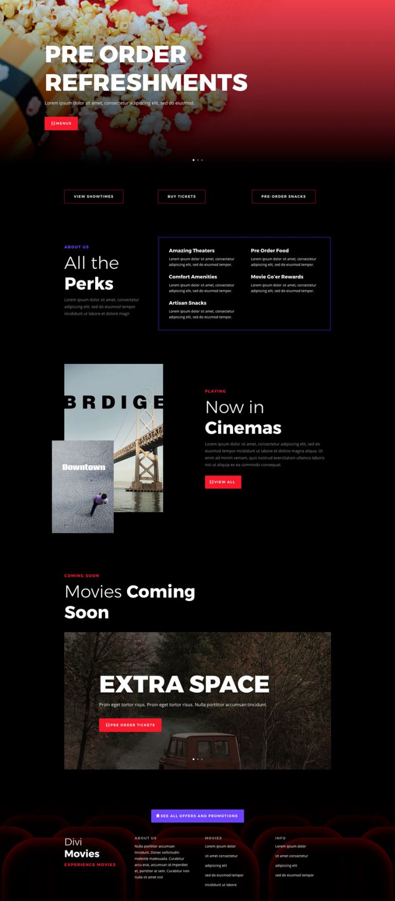 Get a FREE Movie Theatre Layout Pack for Divi
