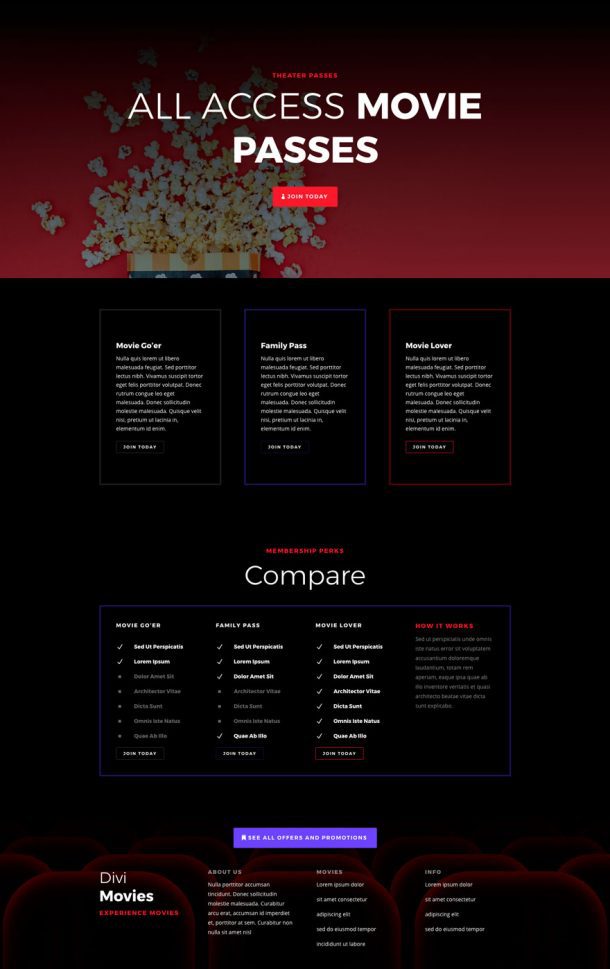 Get a FREE Movie Theatre Layout Pack for Divi