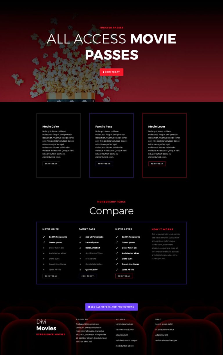 Get a FREE Movie Theatre Layout Pack for Divi