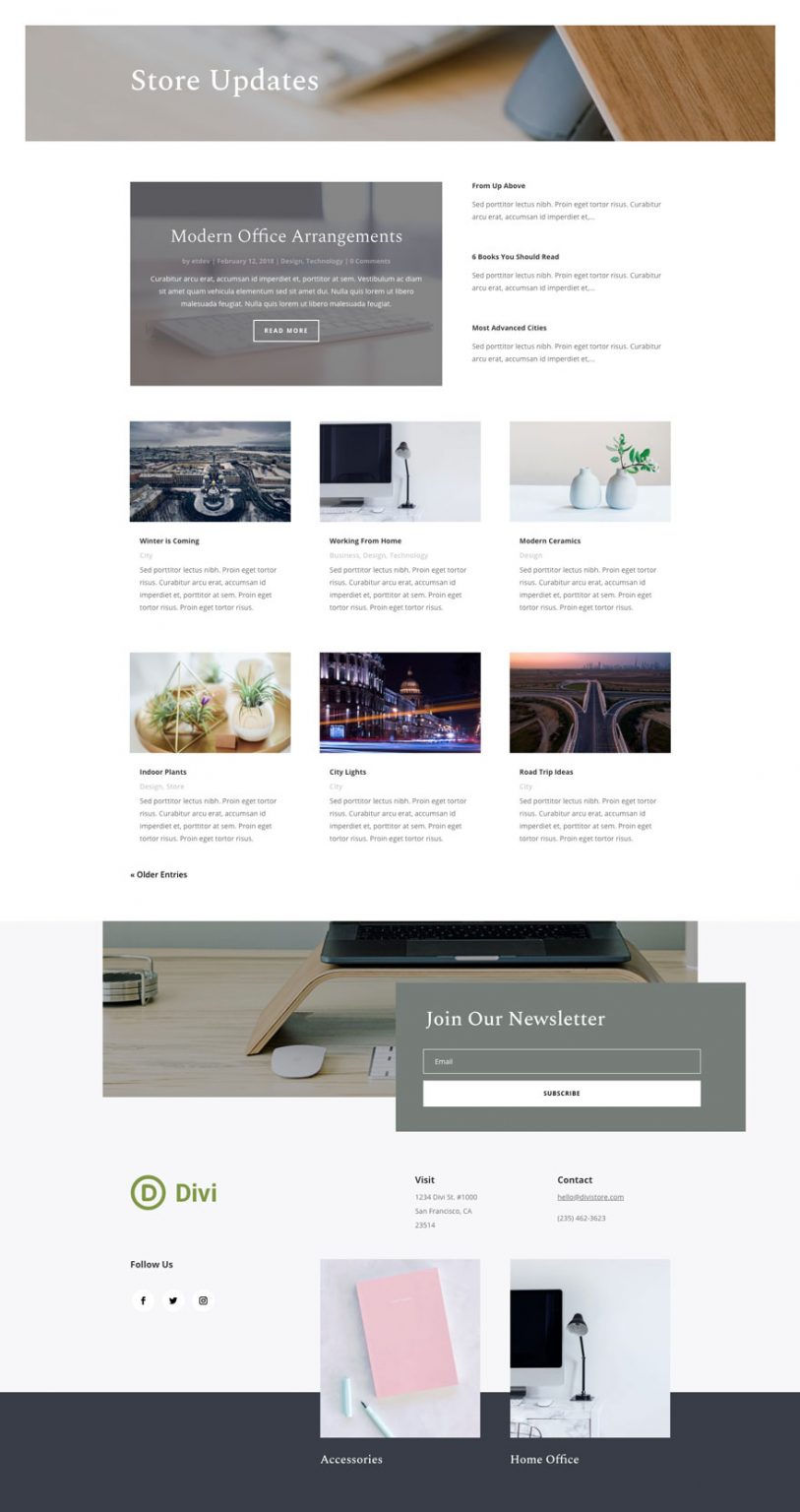 Get a FREE Online Store Layout Pack for Divi