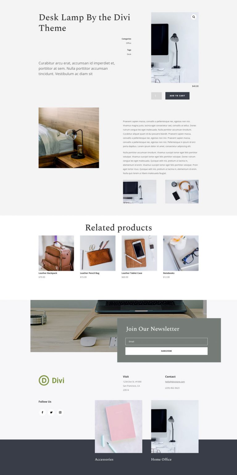 Get a FREE Online Store Layout Pack for Divi