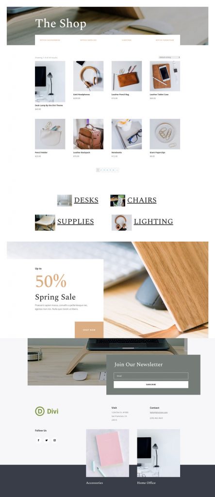 Get a FREE Online Store Layout Pack for Divi
