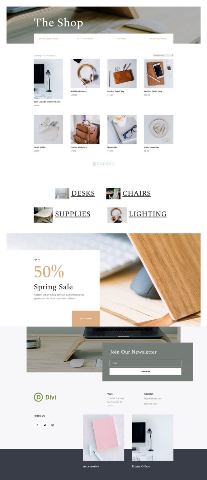 Get a FREE Online Store Layout Pack for Divi