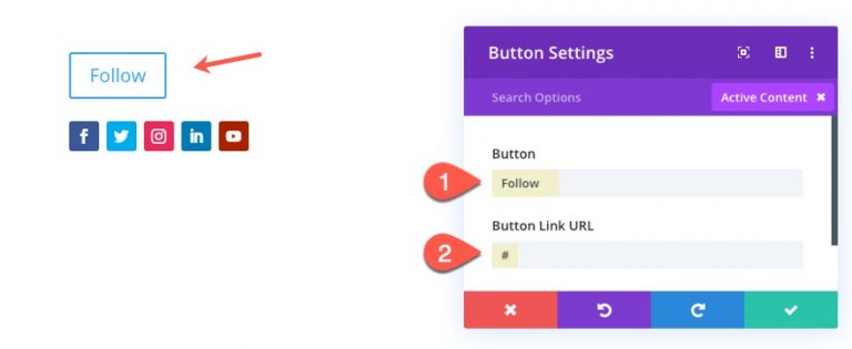 How to Design a Pop Out Social Media Follow Buttons Bar to your Page Template in Divi
