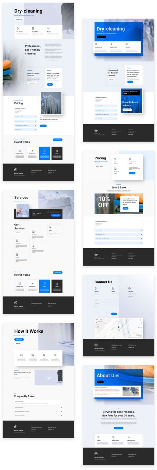 Get a FREE Dry Cleaning Layout Pack for Divi