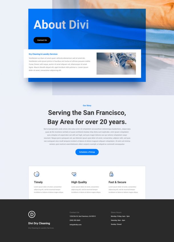 Get a FREE Dry Cleaning Layout Pack for Divi