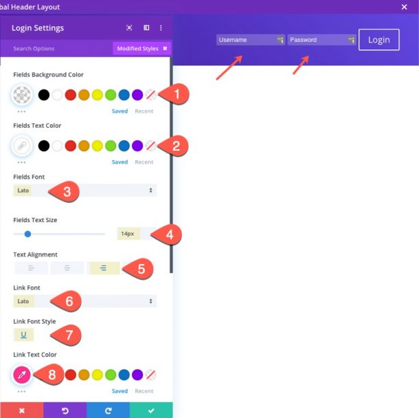 How to Design an Inline Login Form for a Custom Global Header in Divi