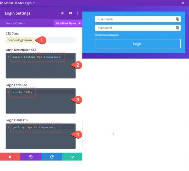 How to Design an Inline Login Form for a Custom Global Header in Divi