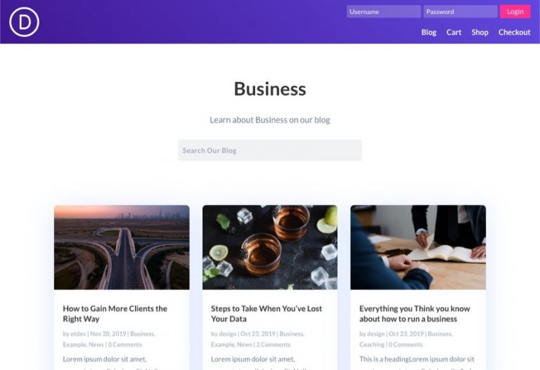 How to Design an Inline Login Form for a Custom Global Header in Divi