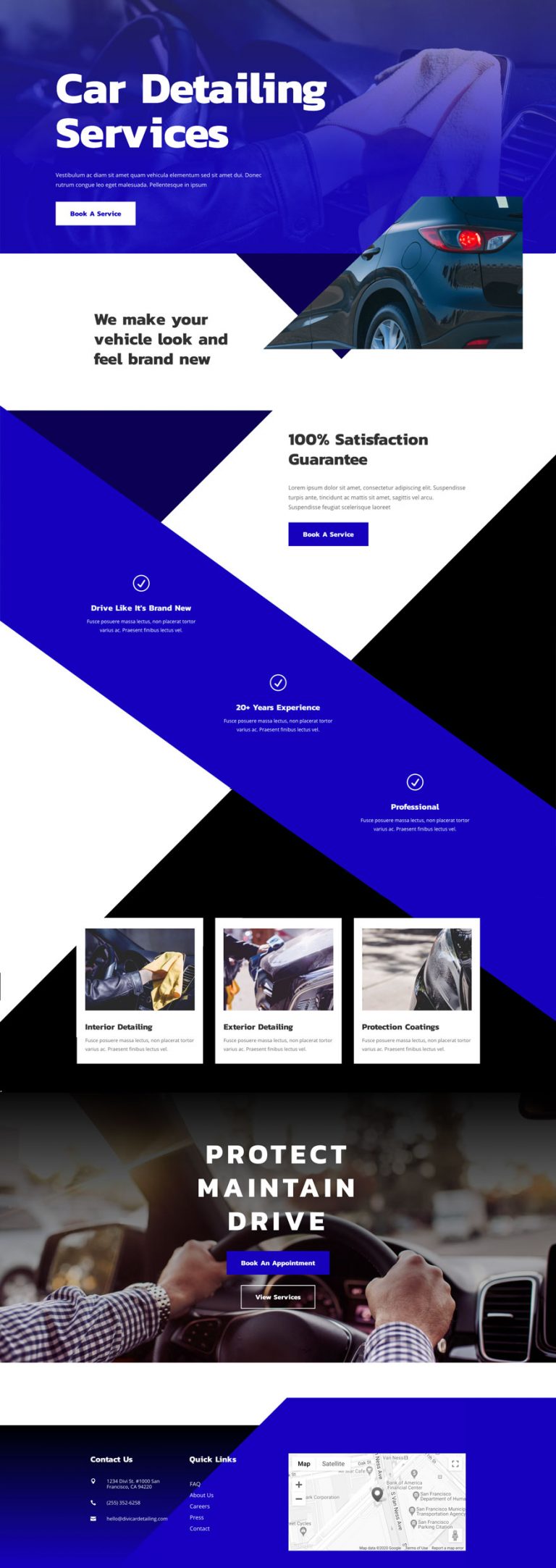 Get a FREE Car Detailing Layout Pack for Divi