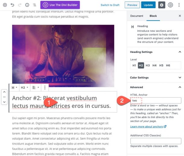 How To Build A Clickable Table Of Contents For A Blog Post With The Divi Layout Block