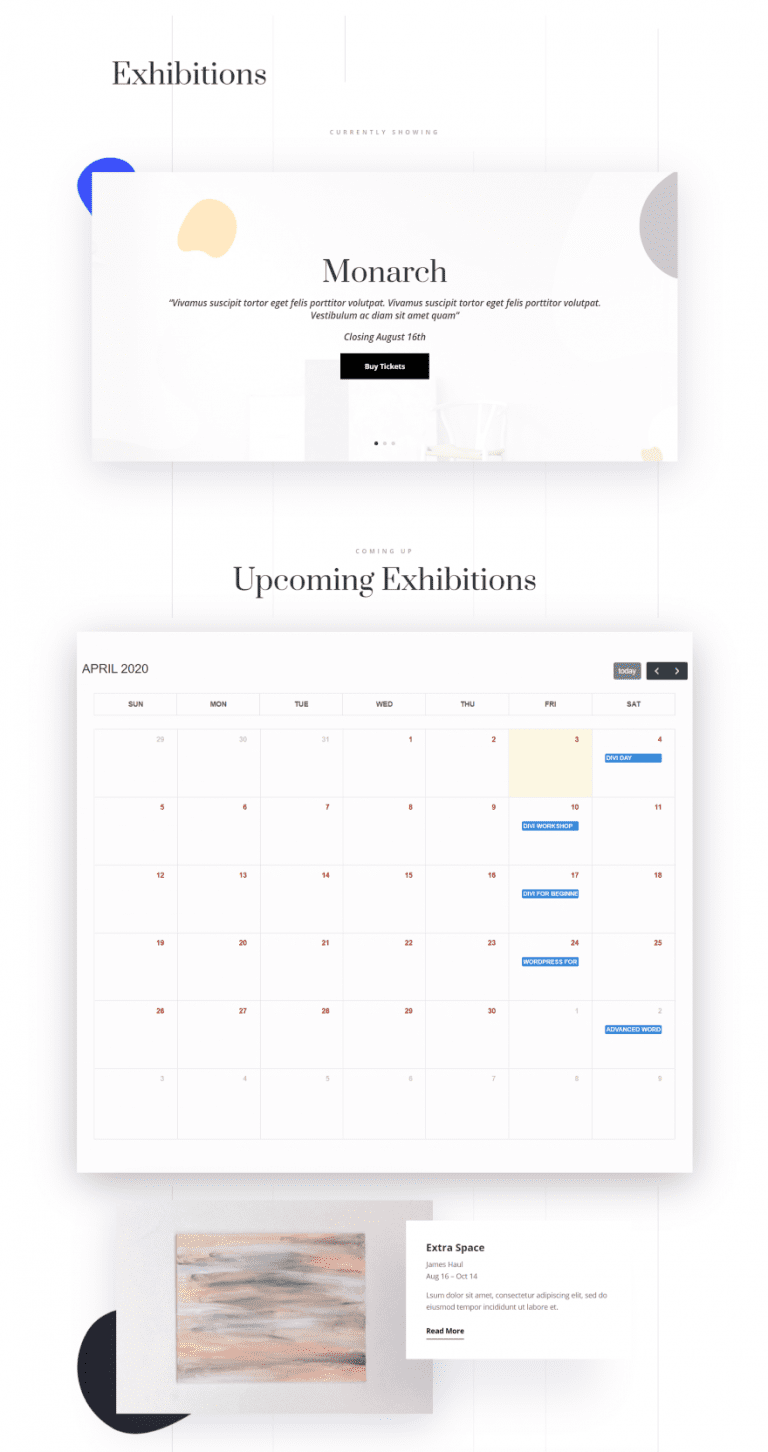 Divi Plugin Highlight: Divi Events Calendar Module