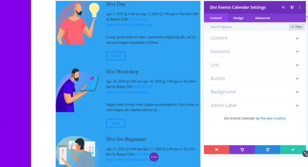 Divi Plugin Highlight: Divi Events Calendar Module