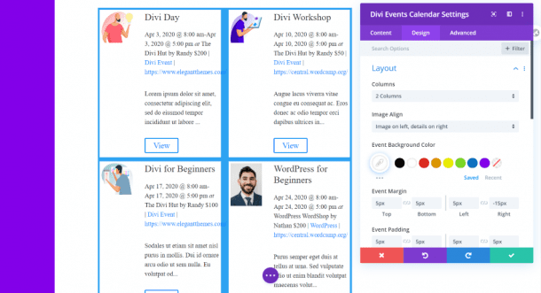 Divi Plugin Highlight: Divi Events Calendar Module